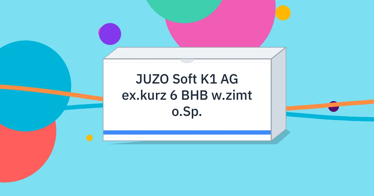Symbolbild: Packung mit der Aufschrift JUZO Soft K1 AG ex.kurz 6 BHB w.zimt o.Sp. (PZN 14840028) – Verfügbarkeit und Bezug in Apotheken in Frankfurt am Main