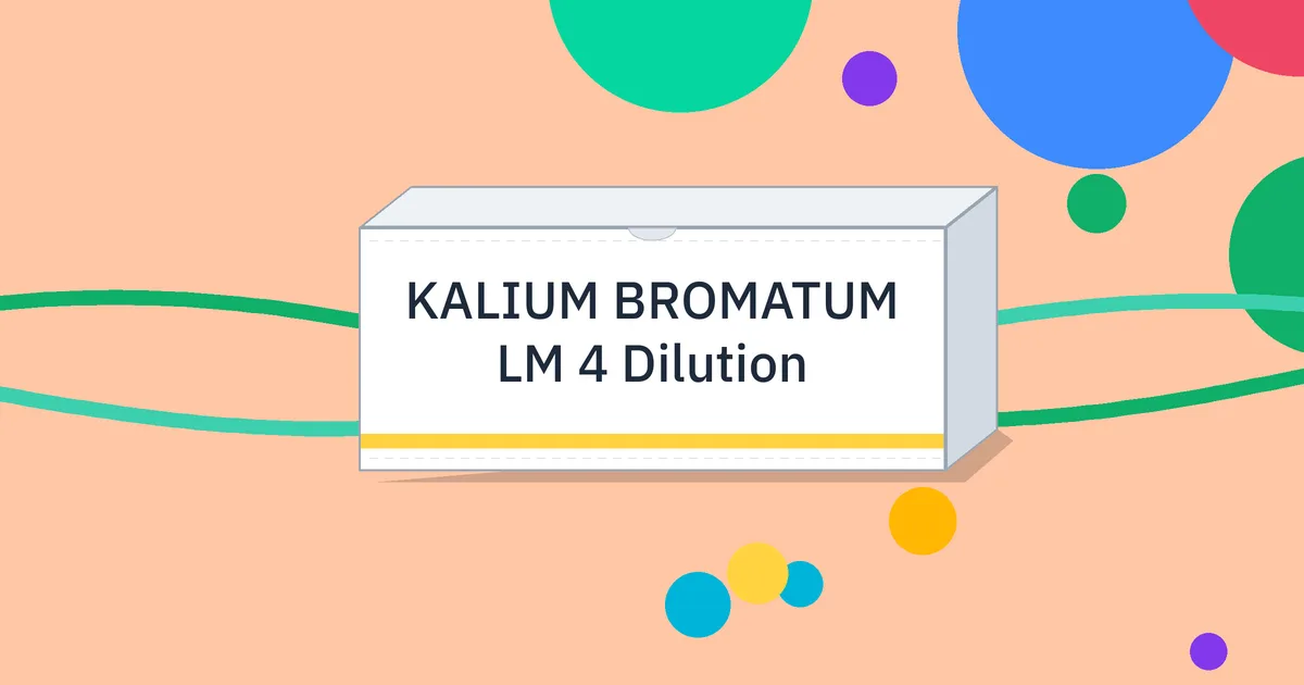 Symbolbild: Packung mit der Aufschrift KALIUM BROMATUM LM 4 Dilution (PZN 12917809) – Verfügbarkeit und Bezug in Apotheken in Frankfurt am Main