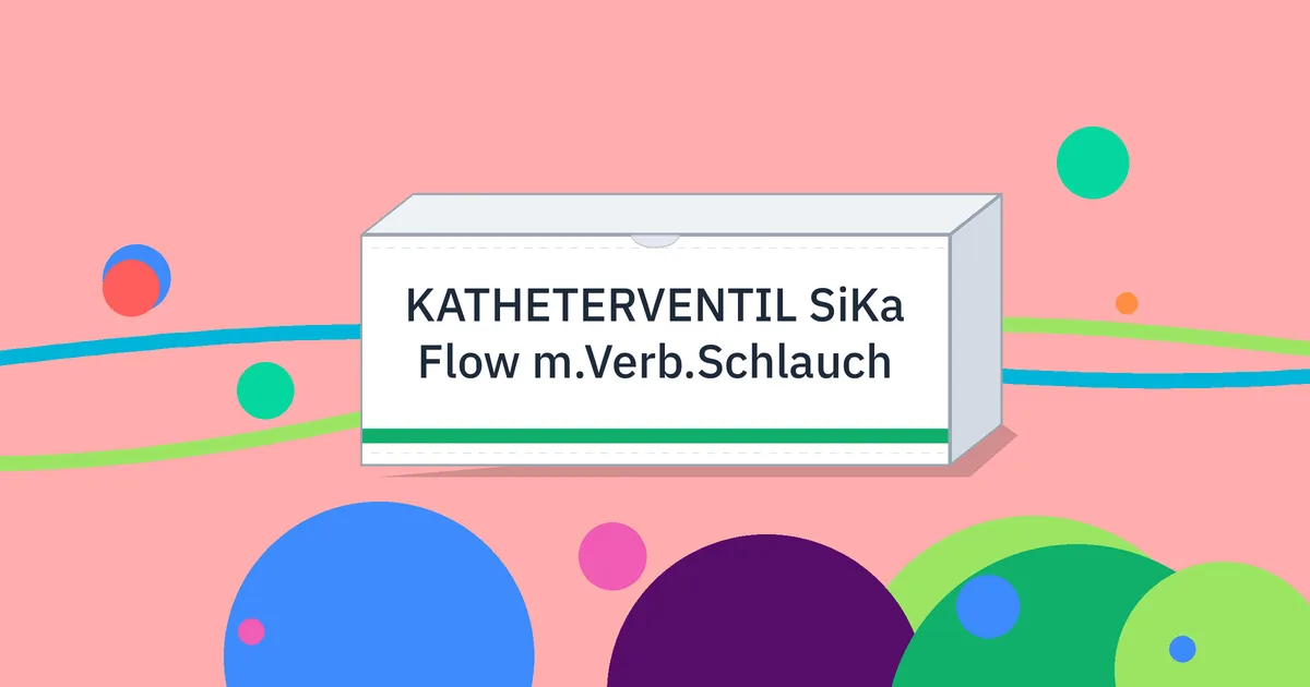 Symbolbild: Packung mit der Aufschrift KATHETERVENTIL SiKa Flow m.Verb.Schlauch (PZN 03846944) – Verfügbarkeit und Bezug in Apotheken in Frankfurt am Main