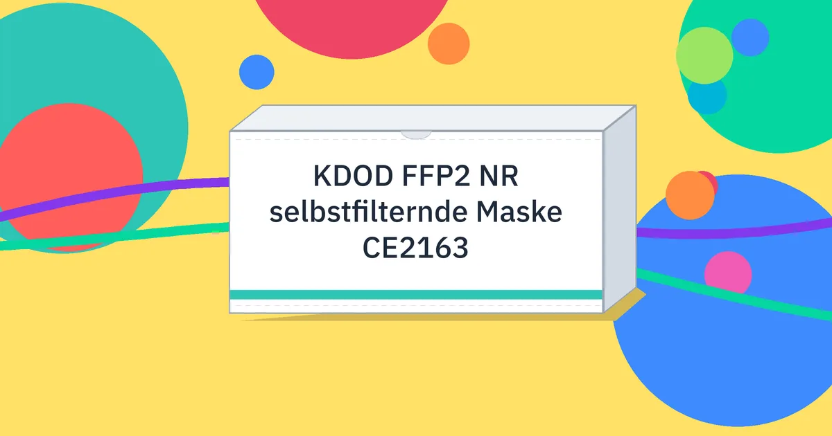Symbolbild: Packung mit der Aufschrift KDOD FFP2 NR selbstfilternde Maske CE2163 (PZN 17275043) – Verfügbarkeit und Bezug in Apotheken in Frankfurt am Main