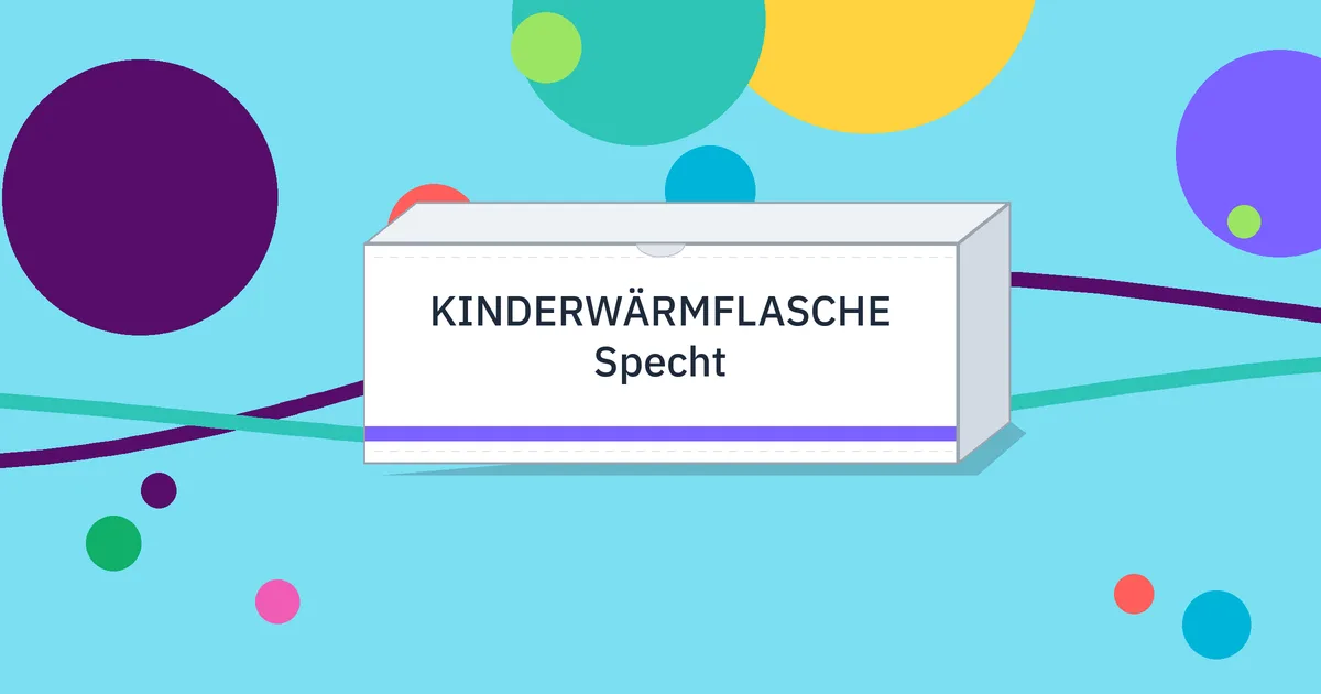 Symbolbild: Packung mit der Aufschrift KINDERWÄRMFLASCHE Specht (PZN 08654824) – Verfügbarkeit und Bezug in Apotheken in Frankfurt am Main