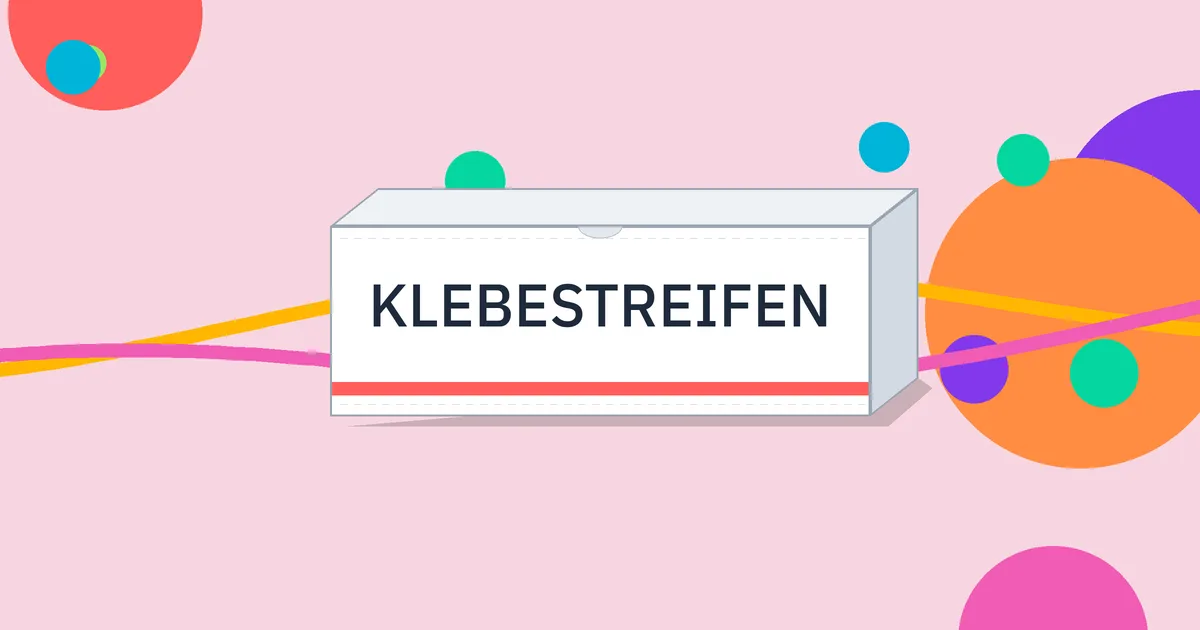 Symbolbild: Packung mit der Aufschrift KLEBESTREIFEN (PZN 06404141) – Verfügbarkeit und Bezug in Apotheken in Frankfurt am Main