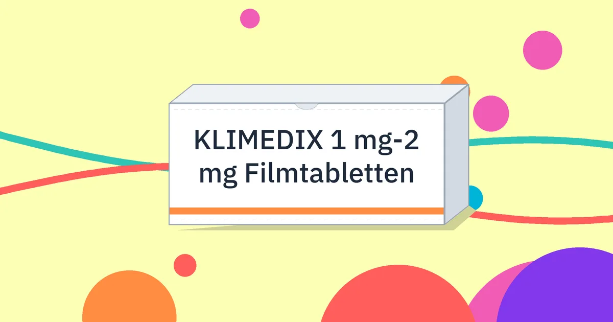Symbolbild: Packung mit der Aufschrift KLIMEDIX 1 mg-2 mg Filmtabletten (PZN 18253836) – Verfügbarkeit und Bezug in Apotheken in Frankfurt am Main