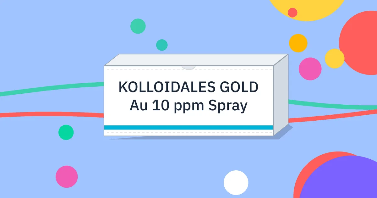 Symbolbild: Packung mit der Aufschrift KOLLOIDALES GOLD Au 10 ppm Spray (PZN 16896820) – Verfügbarkeit und Bezug in Apotheken in Frankfurt am Main