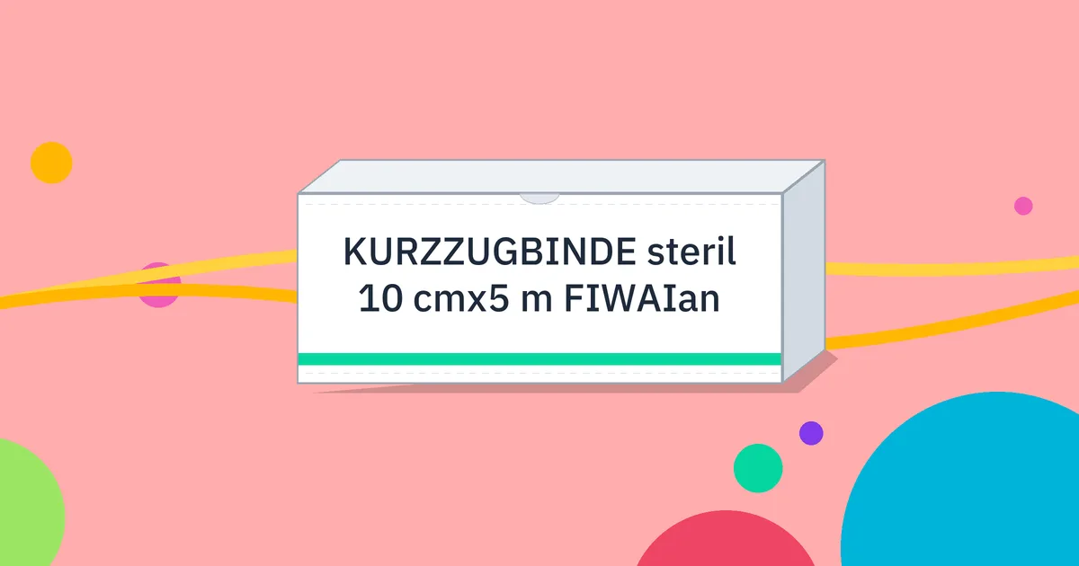 Symbolbild: Packung mit der Aufschrift KURZZUGBINDE steril 10 cmx5 m FIWAIan (PZN 11860071) – Verfügbarkeit und Bezug in Apotheken in Frankfurt am Main