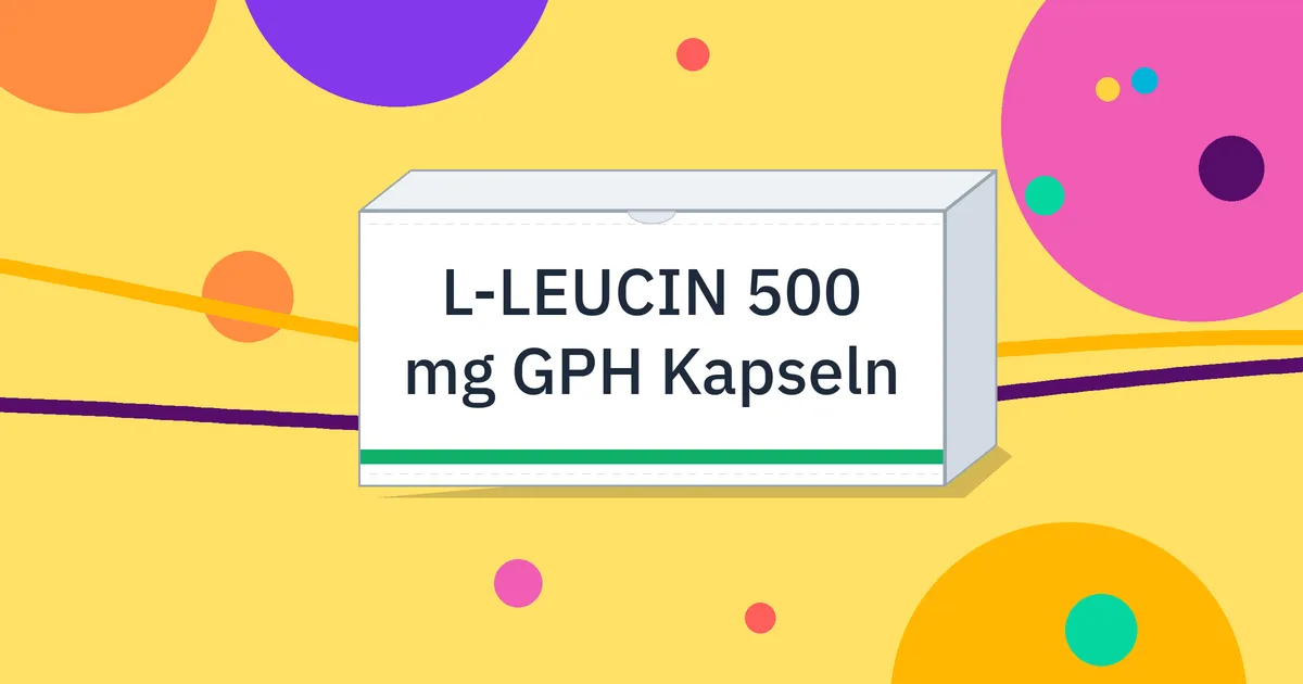 Symbolbild: Packung mit der Aufschrift L-LEUCIN 500 mg GPH Kapseln (PZN 08403743) – Verfügbarkeit und Bezug in Apotheken in Frankfurt am Main