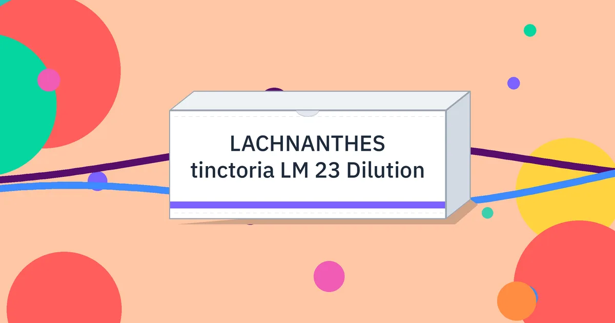 Symbolbild: Packung mit der Aufschrift LACHNANTHES tinctoria LM 23 Dilution (PZN 13520480) – Verfügbarkeit und Bezug in Apotheken in Frankfurt am Main