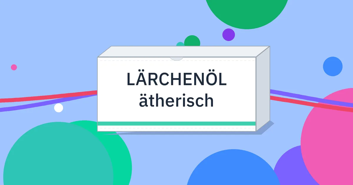 Symbolbild: Packung mit der Aufschrift LÄRCHENÖL ätherisch (PZN 17157409) – Verfügbarkeit und Bezug in Apotheken in Frankfurt am Main