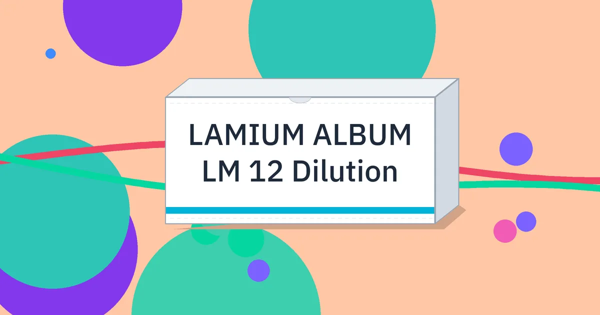 Symbolbild: Packung mit der Aufschrift LAMIUM ALBUM LM 12 Dilution (PZN 13521746) – Verfügbarkeit und Bezug in Apotheken in Frankfurt am Main