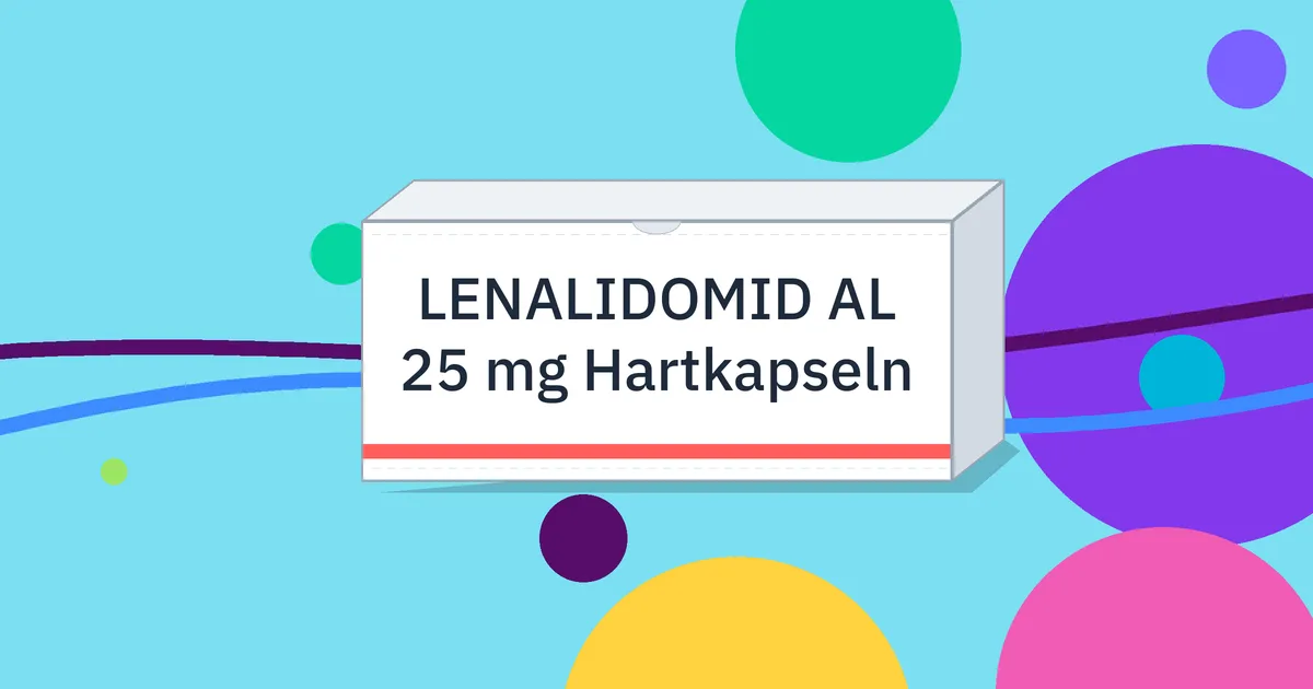 Symbolbild: Packung mit der Aufschrift LENALIDOMID AL 25 mg Hartkapseln (PZN 17281322) – Verfügbarkeit und Bezug in Apotheken in Frankfurt am Main