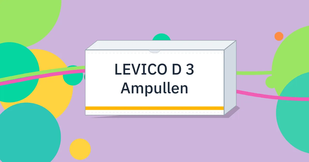 Symbolbild: Packung mit der Aufschrift LEVICO D 3 Ampullen (PZN 02819543) – Verfügbarkeit und Bezug in Apotheken in Frankfurt am Main