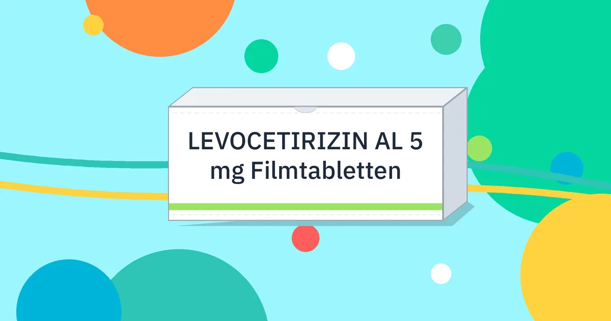Symbolbild: Packung mit der Aufschrift LEVOCETIRIZIN AL 5 mg Filmtabletten (PZN 15817250) – Verfügbarkeit und Bezug in Apotheken in Frankfurt am Main