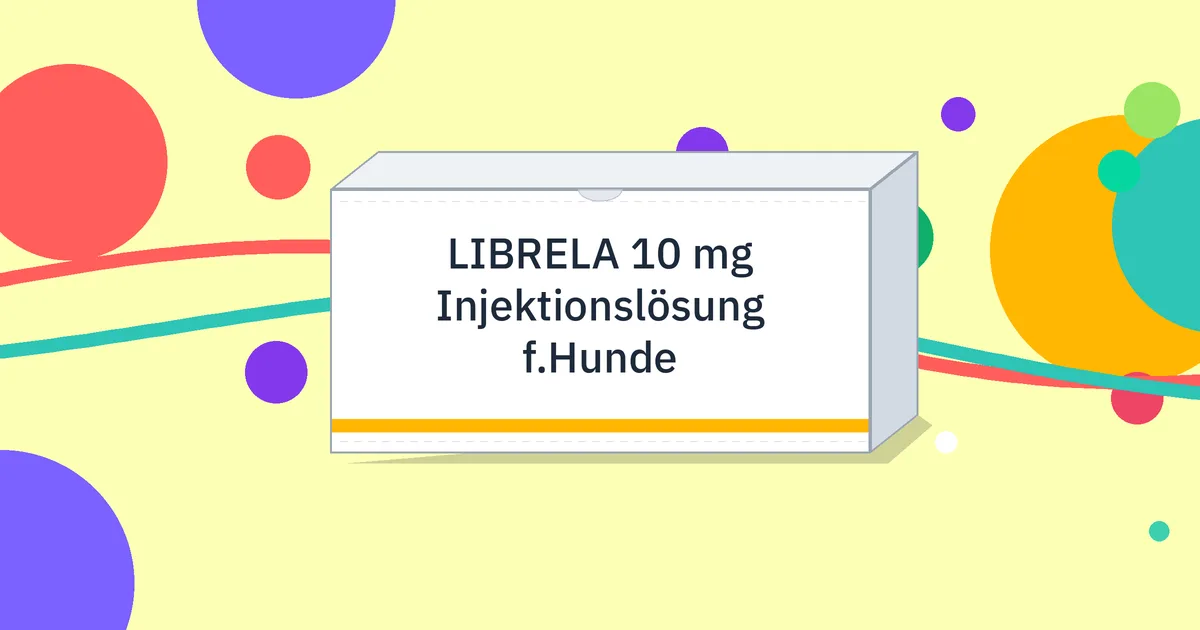 Symbolbild: Packung mit der Aufschrift LIBRELA 10 mg Injektionslösung f.Hunde (PZN 17517552) – Verfügbarkeit und Bezug in Apotheken in Frankfurt am Main