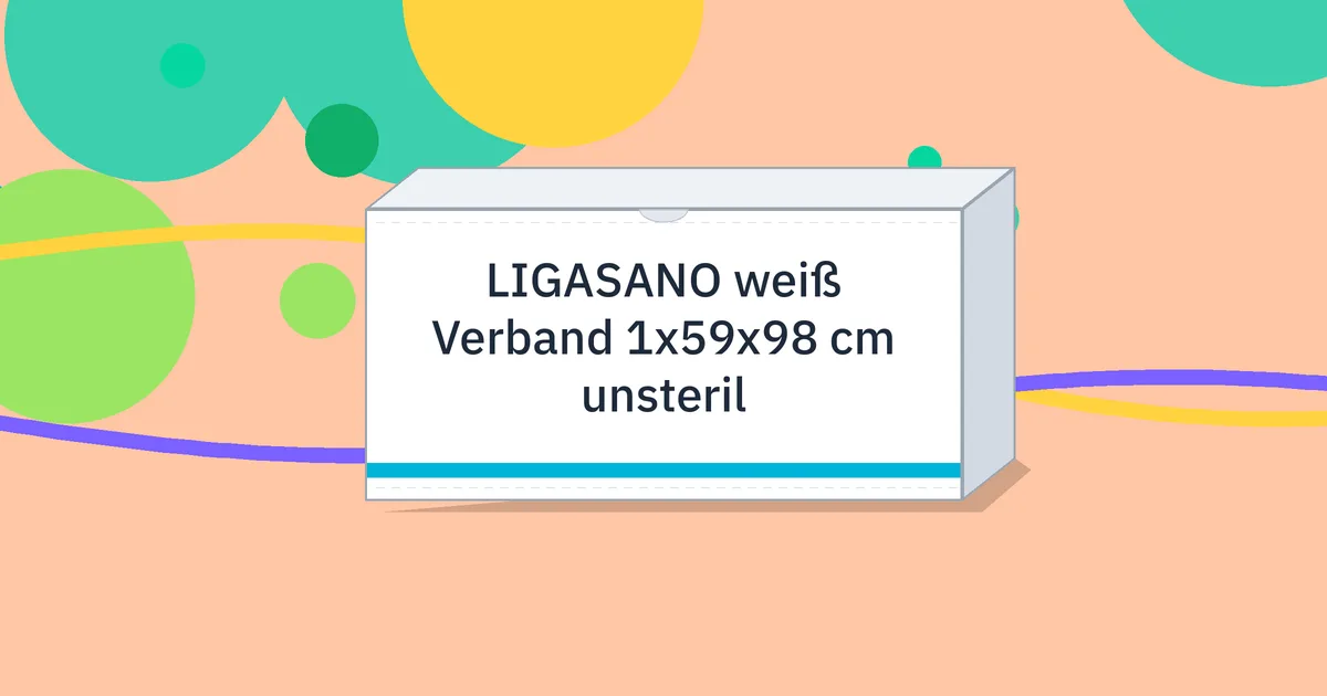 Symbolbild: Packung mit der Aufschrift LIGASANO weiß Verband 1x59x98 cm unsteril (PZN 20171904) – Verfügbarkeit und Bezug in Apotheken in Frankfurt am Main