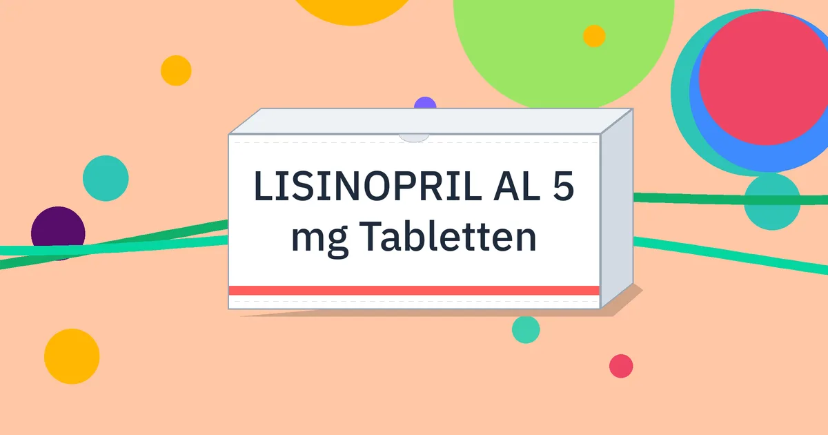 Symbolbild: Packung mit der Aufschrift LISINOPRIL AL 5 mg Tabletten (PZN 00879541) – Verfügbarkeit und Bezug in Apotheken in Frankfurt am Main