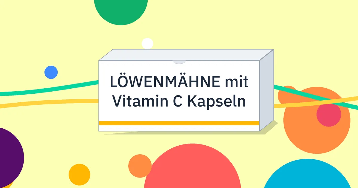 Symbolbild: Packung mit der Aufschrift LÖWENMÄHNE mit Vitamin C Kapseln (PZN 19441617) – Verfügbarkeit und Bezug in Apotheken in Frankfurt am Main