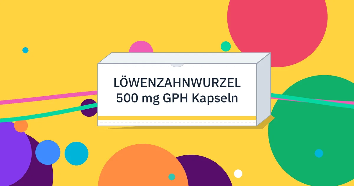 Symbolbild: Packung mit der Aufschrift LÖWENZAHNWURZEL 500 mg GPH Kapseln (PZN 19786635) – Verfügbarkeit und Bezug in Apotheken in Frankfurt am Main