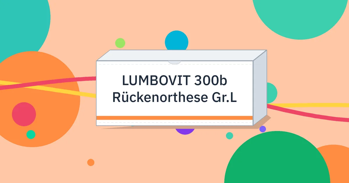 Symbolbild: Packung mit der Aufschrift LUMBOVIT 300b Rückenorthese Gr.L (PZN 11608696) – Verfügbarkeit und Bezug in Apotheken in Frankfurt am Main