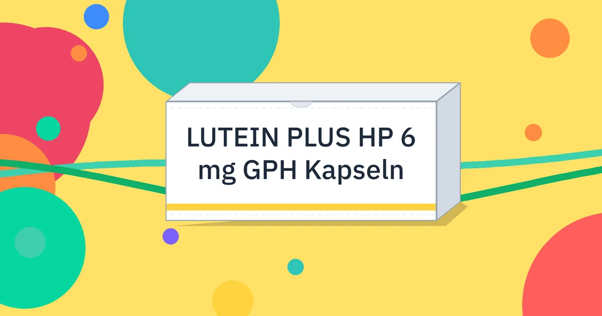 Symbolbild: Packung mit der Aufschrift LUTEIN PLUS HP 6 mg GPH Kapseln (PZN 06923266) – Verfügbarkeit und Bezug in Apotheken in Frankfurt am Main