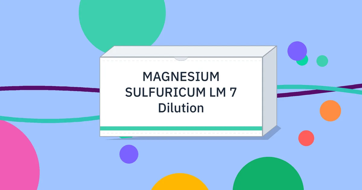Symbolbild: Packung mit der Aufschrift MAGNESIUM SULFURICUM LM 7 Dilution (PZN 12940027) – Verfügbarkeit und Bezug in Apotheken in Frankfurt am Main