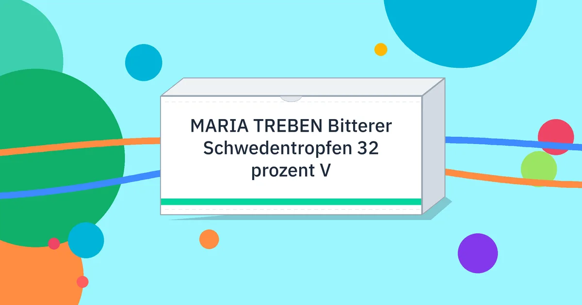 Symbolbild: Packung mit der Aufschrift MARIA TREBEN Bitterer Schwedentropfen 32 prozent V (PZN 06056674) – Verfügbarkeit und Bezug in Apotheken in Frankfurt am Main