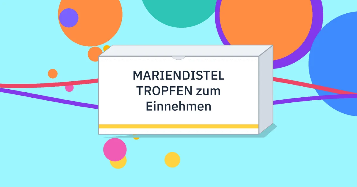 Symbolbild: Packung mit der Aufschrift MARIENDISTEL TROPFEN zum Einnehmen (PZN 17427607) – Verfügbarkeit und Bezug in Apotheken in Frankfurt am Main