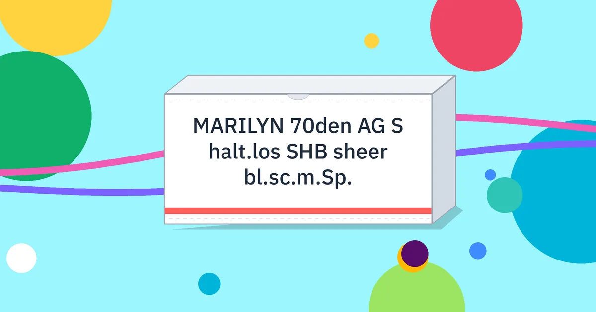 Symbolbild: Packung mit der Aufschrift MARILYN 70den AG S halt.los SHB sheer bl.sc.m.Sp. (PZN 16187302) – Verfügbarkeit und Bezug in Apotheken in Frankfurt am Main