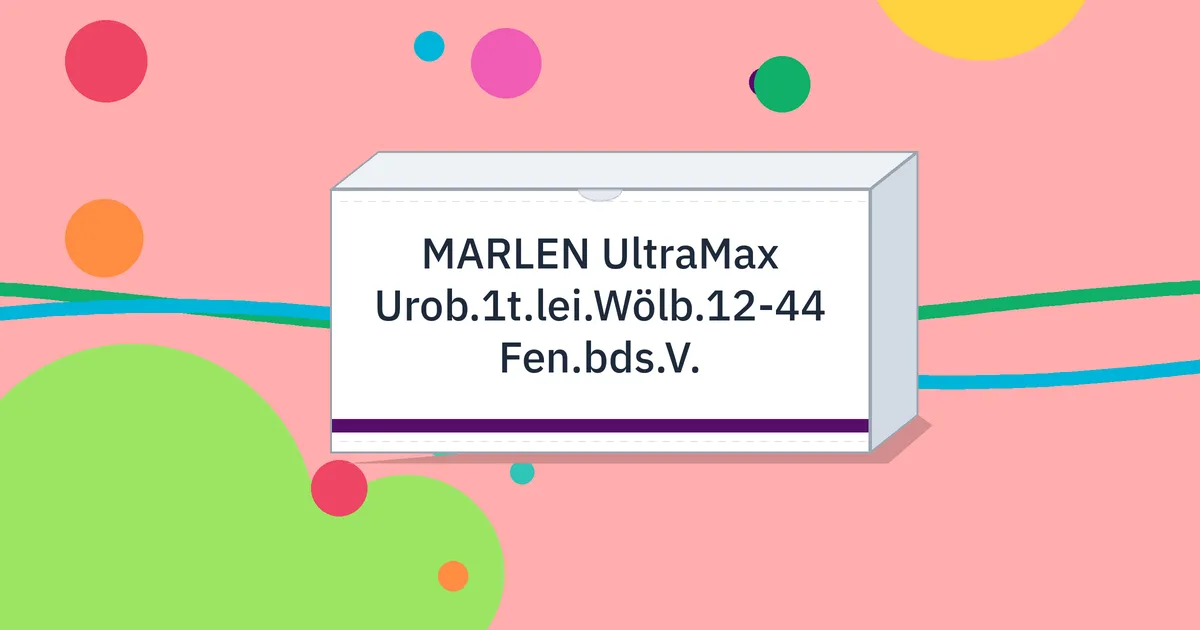 Symbolbild: Packung mit der Aufschrift MARLEN UltraMax Urob.1t.lei.Wölb.12-44 Fen.bds.V. (PZN 10741401) – Verfügbarkeit und Bezug in Apotheken in Frankfurt am Main