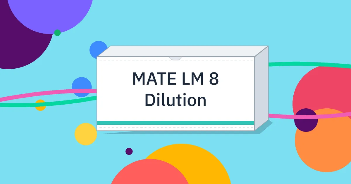 Symbolbild: Packung mit der Aufschrift MATE LM 8 Dilution (PZN 12946900) – Verfügbarkeit und Bezug in Apotheken in Frankfurt am Main