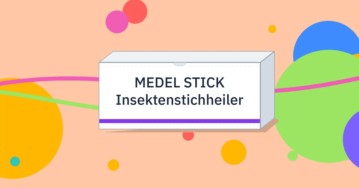 Symbolbild: Packung mit der Aufschrift MEDEL STICK Insektenstichheiler (PZN 17618135) – Verfügbarkeit und Bezug in Apotheken in Frankfurt am Main