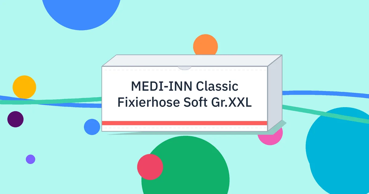 Symbolbild: Packung mit der Aufschrift MEDI-INN Classic Fixierhose Soft Gr.XXL (PZN 18371174) – Verfügbarkeit und Bezug in Apotheken in Frankfurt am Main