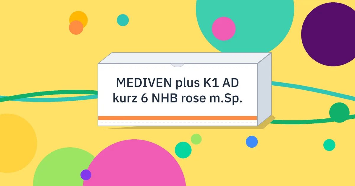 Symbolbild: Packung mit der Aufschrift MEDIVEN plus K1 AD kurz 6 NHB rose m.Sp. (PZN 15897941) – Verfügbarkeit und Bezug in Apotheken in Frankfurt am Main