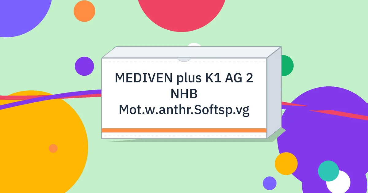 Symbolbild: Packung mit der Aufschrift MEDIVEN plus K1 AG 2 NHB Mot.w.anthr.Softsp.vg (PZN 15919507) – Verfügbarkeit und Bezug in Apotheken in Frankfurt am Main