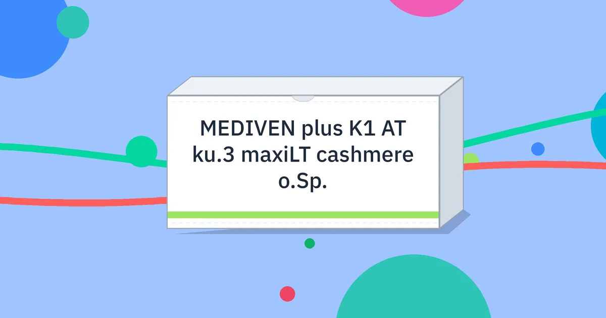 Symbolbild: Packung mit der Aufschrift MEDIVEN plus K1 AT ku.3 maxiLT cashmere o.Sp. (PZN 15069003) – Verfügbarkeit und Bezug in Apotheken in Frankfurt am Main