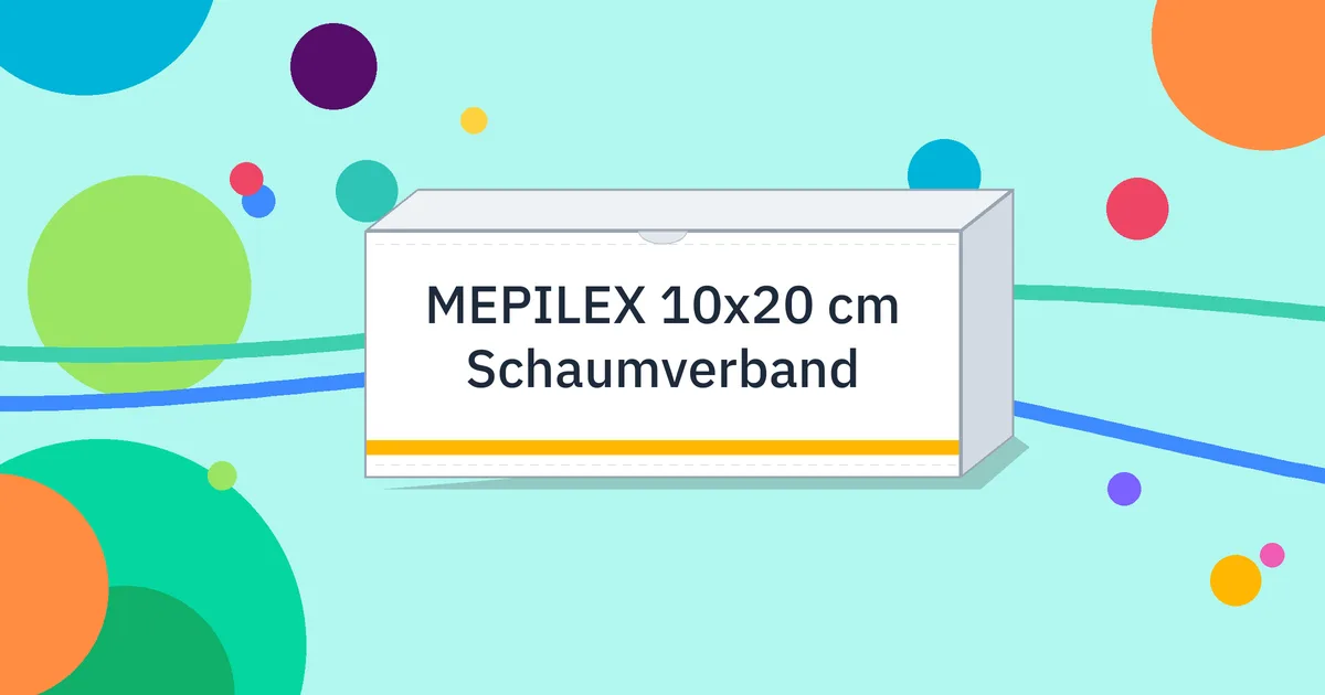 Symbolbild: Packung mit der Aufschrift MEPILEX 10x20 cm Schaumverband (PZN 19701923) – Verfügbarkeit und Bezug in Apotheken in Frankfurt am Main