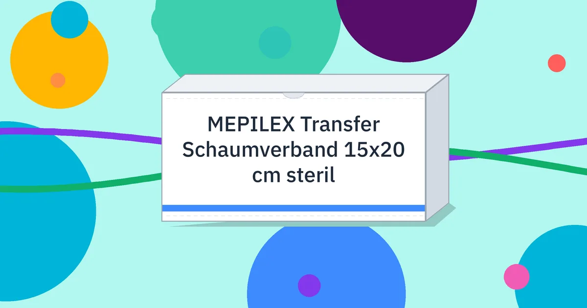 Symbolbild: Packung mit der Aufschrift MEPILEX Transfer Schaumverband 15x20 cm steril (PZN 00210252) – Verfügbarkeit und Bezug in Apotheken in Frankfurt am Main