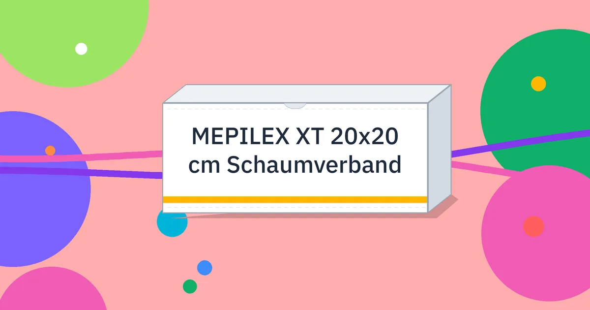 Symbolbild: Packung mit der Aufschrift MEPILEX XT 20x20 cm Schaumverband (PZN 15323542) – Verfügbarkeit und Bezug in Apotheken in Frankfurt am Main