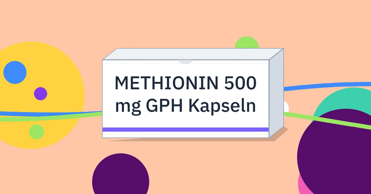 Symbolbild: Packung mit der Aufschrift METHIONIN 500 mg GPH Kapseln (PZN 00128438) – Verfügbarkeit und Bezug in Apotheken in Frankfurt am Main