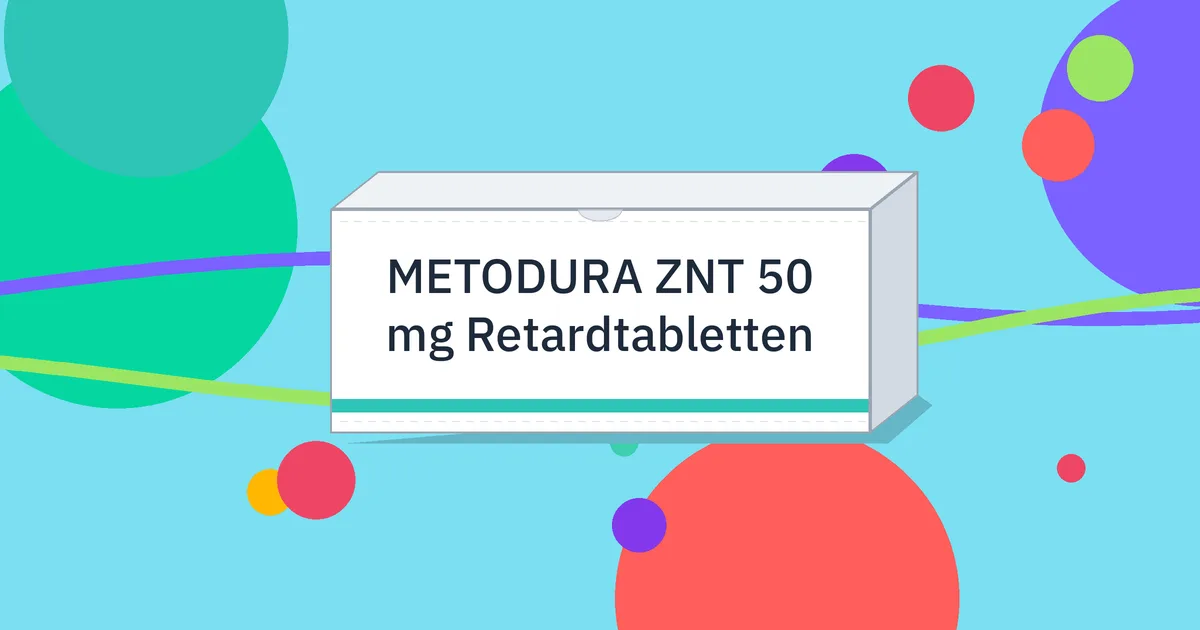 Symbolbild: Packung mit der Aufschrift METODURA ZNT 50 mg Retardtabletten (PZN 03928903) – Verfügbarkeit und Bezug in Apotheken in Frankfurt am Main