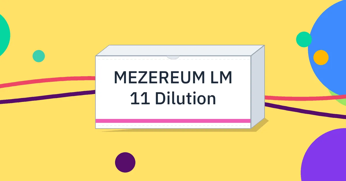 Symbolbild: Packung mit der Aufschrift MEZEREUM LM 11 Dilution (PZN 12956198) – Verfügbarkeit und Bezug in Apotheken in Frankfurt am Main
