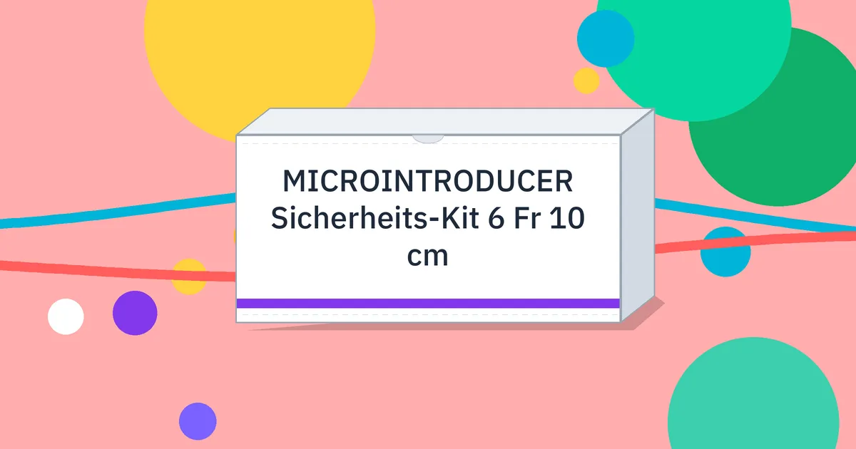 Symbolbild: Packung mit der Aufschrift MICROINTRODUCER Sicherheits-Kit 6 Fr 10 cm (PZN 12398976) – Verfügbarkeit und Bezug in Apotheken in Frankfurt am Main