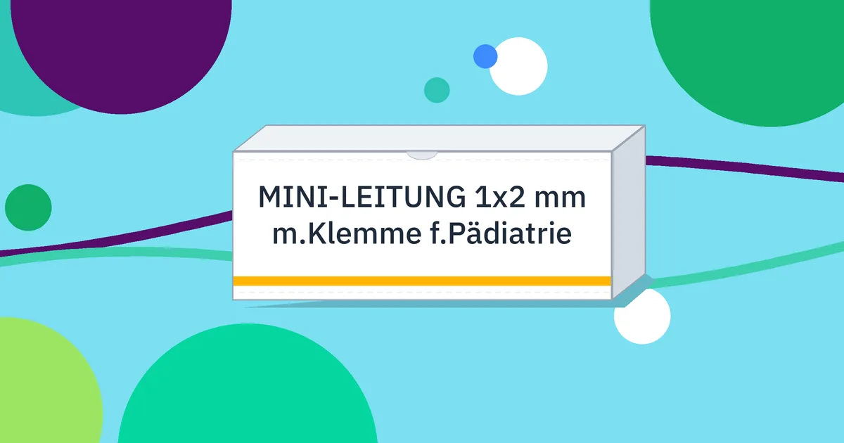 Symbolbild: Packung mit der Aufschrift MINI-LEITUNG 1x2 mm m.Klemme f.Pädiatrie (PZN 05019381) – Verfügbarkeit und Bezug in Apotheken in Frankfurt am Main