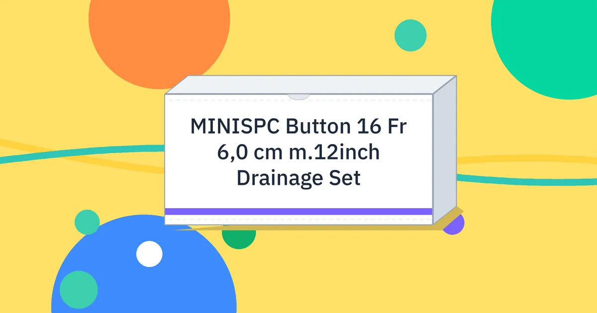 Symbolbild: Packung mit der Aufschrift MINISPC Button 16 Fr 6,0 cm m.12inch Drainage Set (PZN 20820969) – Verfügbarkeit und Bezug in Apotheken in Frankfurt am Main