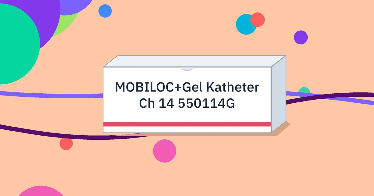 Symbolbild: Packung mit der Aufschrift MOBILOC+Gel Katheter Ch 14 550114G (PZN 01447111) – Verfügbarkeit und Bezug in Apotheken in Frankfurt am Main