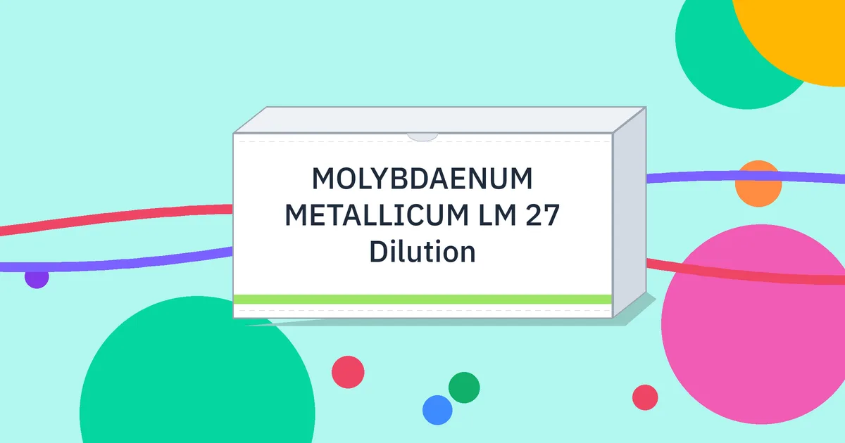 Symbolbild: Packung mit der Aufschrift MOLYBDAENUM METALLICUM LM 27 Dilution (PZN 13609984) – Verfügbarkeit und Bezug in Apotheken in Frankfurt am Main