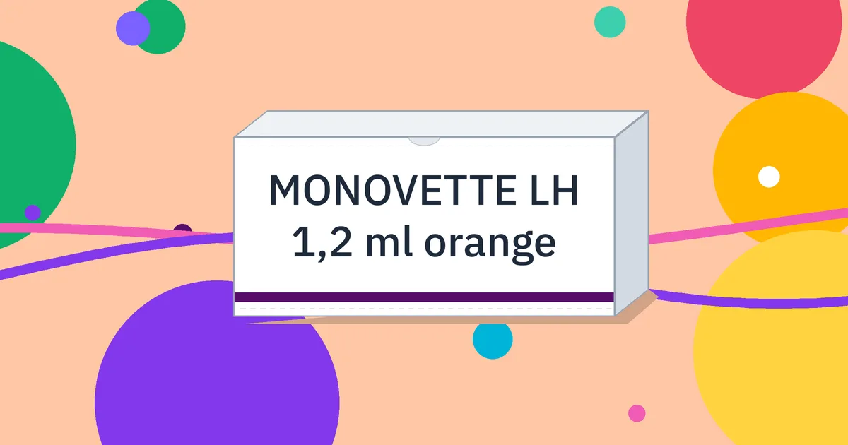 Symbolbild: Packung mit der Aufschrift MONOVETTE LH 1,2 ml orange (PZN 09691023) – Verfügbarkeit und Bezug in Apotheken in Frankfurt am Main