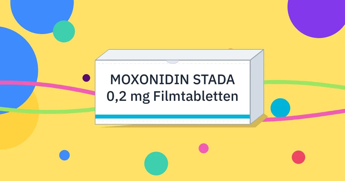 Symbolbild: Packung mit der Aufschrift MOXONIDIN STADA 0,2 mg Filmtabletten (PZN 02188373) – Verfügbarkeit und Bezug in Apotheken in Frankfurt am Main