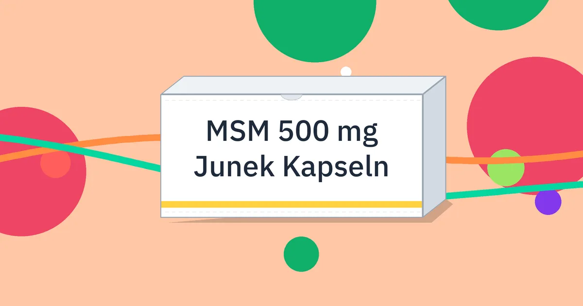 Symbolbild: Packung mit der Aufschrift MSM 500 mg Junek Kapseln (PZN 10051866) – Verfügbarkeit und Bezug in Apotheken in Frankfurt am Main