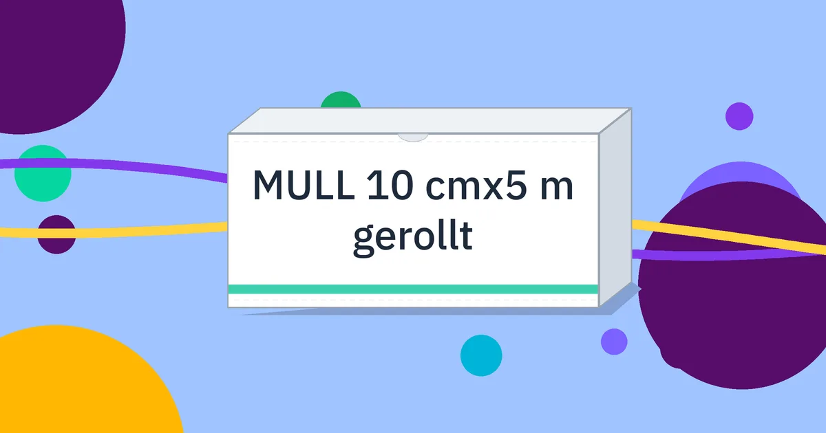 Symbolbild: Packung mit der Aufschrift MULL 10 cmx5 m gerollt (PZN 07093631) – Verfügbarkeit und Bezug in Apotheken in Frankfurt am Main