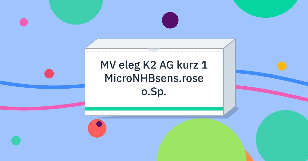Symbolbild: Packung mit der Aufschrift MV eleg K2 AG kurz 1 MicroNHBsens.rose o.Sp. (PZN 15709508) – Verfügbarkeit und Bezug in Apotheken in Frankfurt am Main